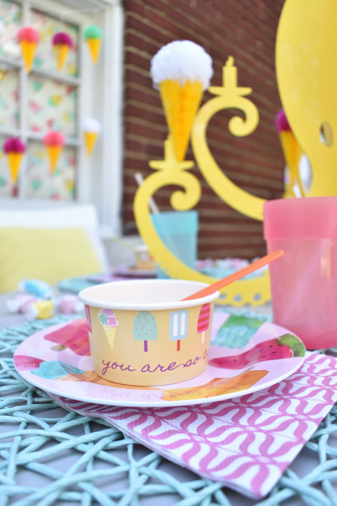 Ice cream party inspiration for a colorful summer treat!