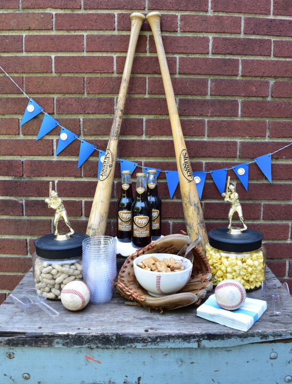 Baseball snacks made easy on a festive treat table!