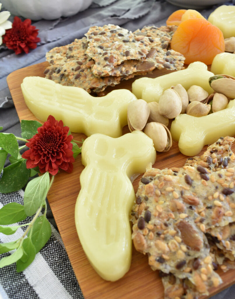 A "cheesy" skeleton charcuterie is a simple, whimsical and delicious treat!