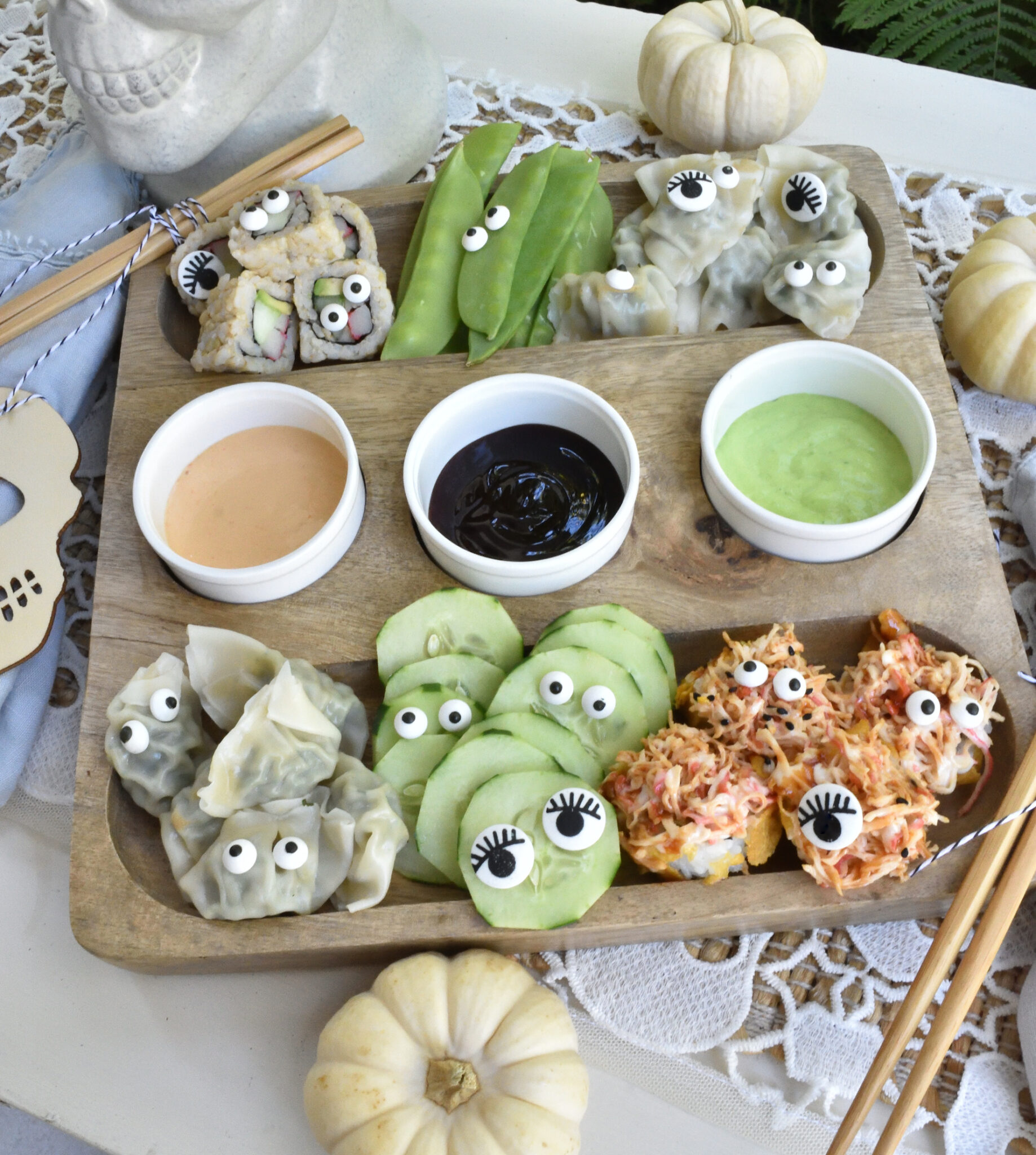 Spooky sushi is a fun, healthy and easy snack for Halloween festivities!