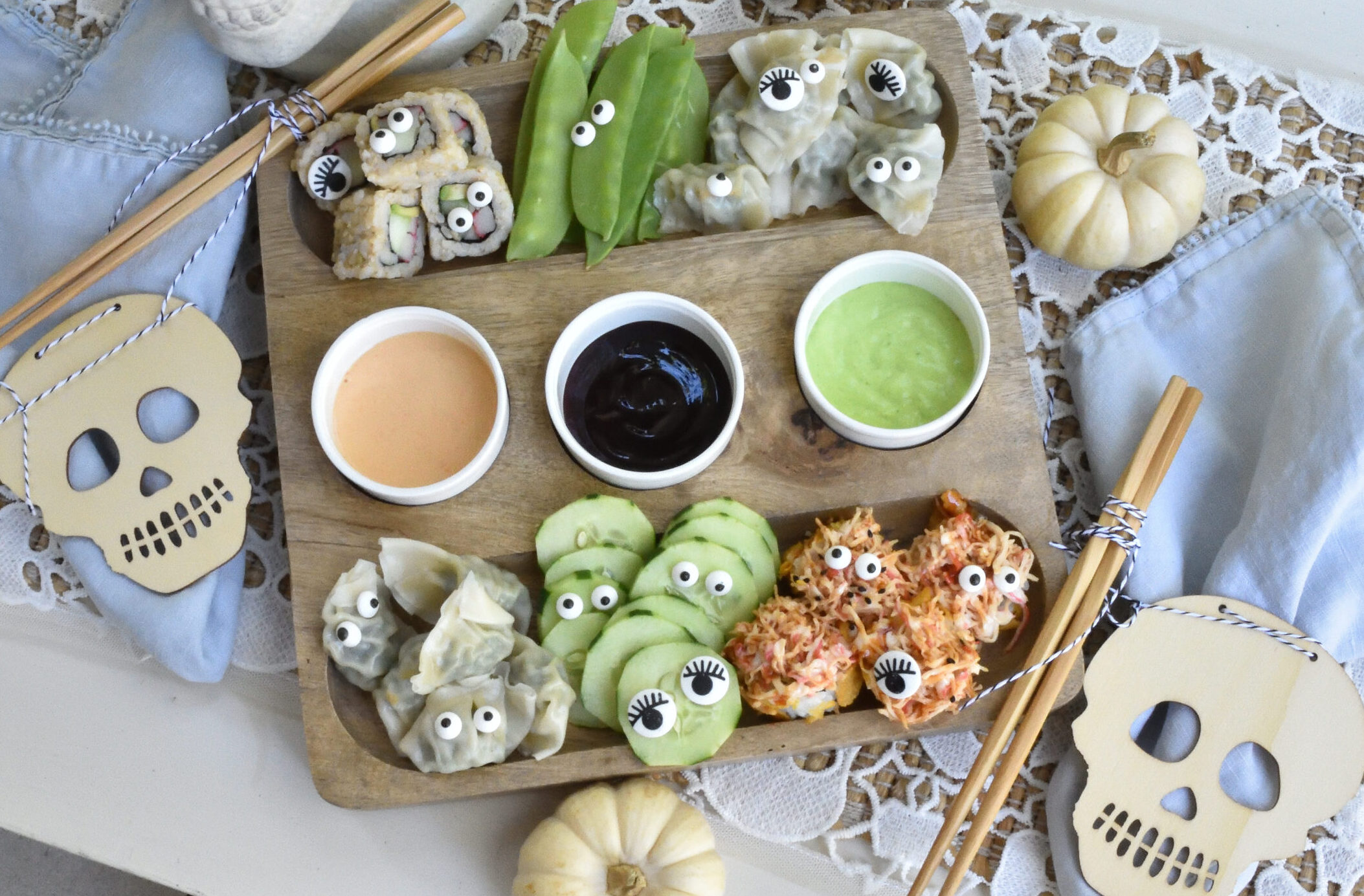 Spooky sushi is a fun, healthy and easy snack for Halloween festivities!