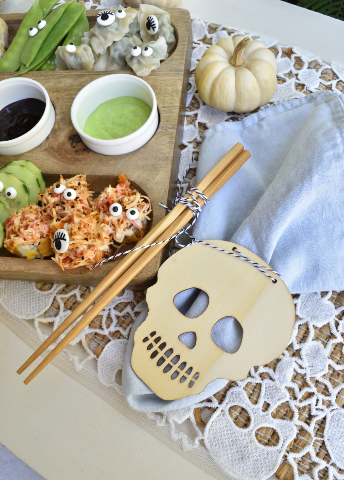 Spooky sushi is a fun, healthy and easy snack for Halloween festivities!