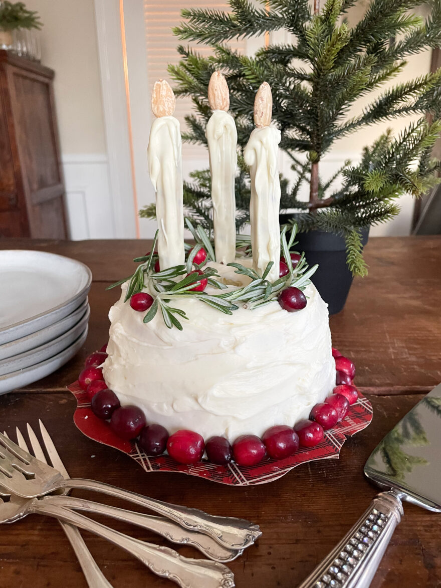 Candy candlesticks are a festive toppers for holiday desserts!
