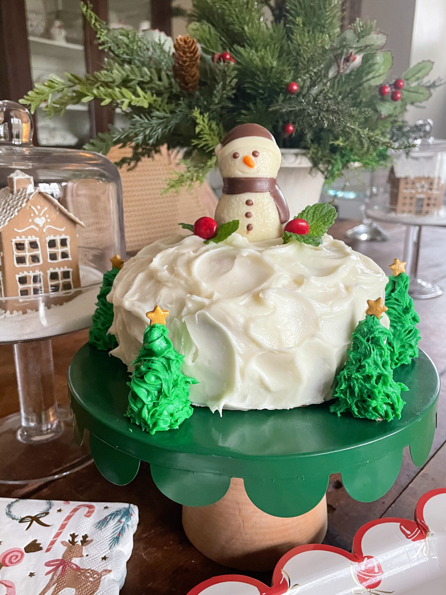 A cocoa bomb cake topper is a delicious dessert decoration!