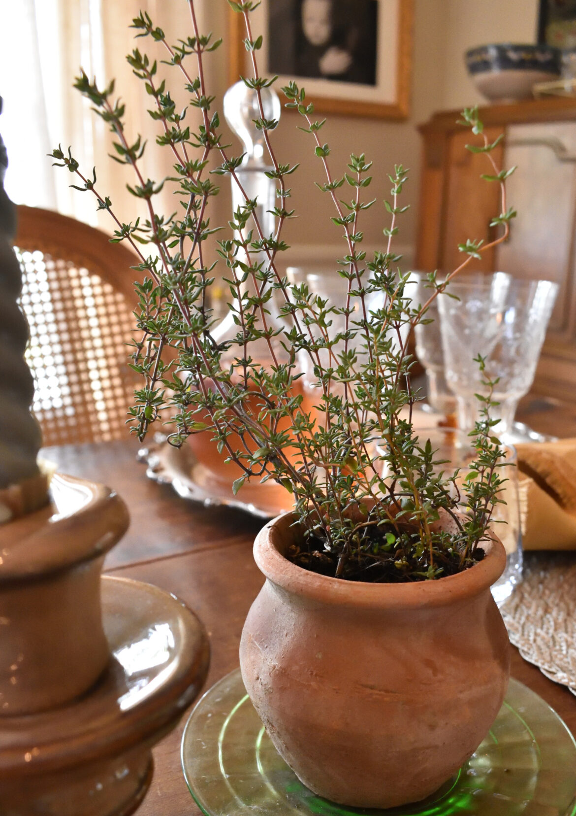 An herb inspired Thanksgiving table brings botanical charm!